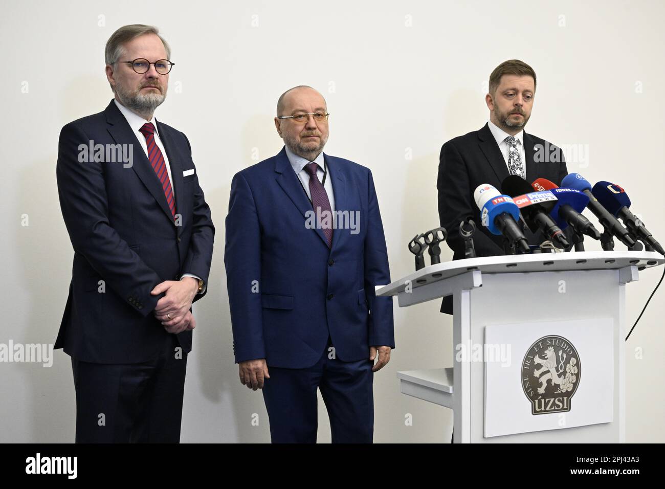 Prague, Czech Republic. 31st Mar, 2023. L-R Czech Prime Minister Petr ...