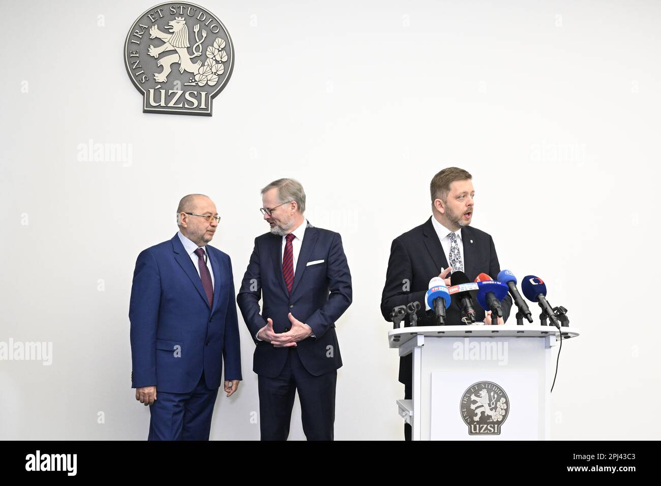 Prague, Czech Republic. 31st Mar, 2023. L-R UZSI chief Vladimir Posolda ...