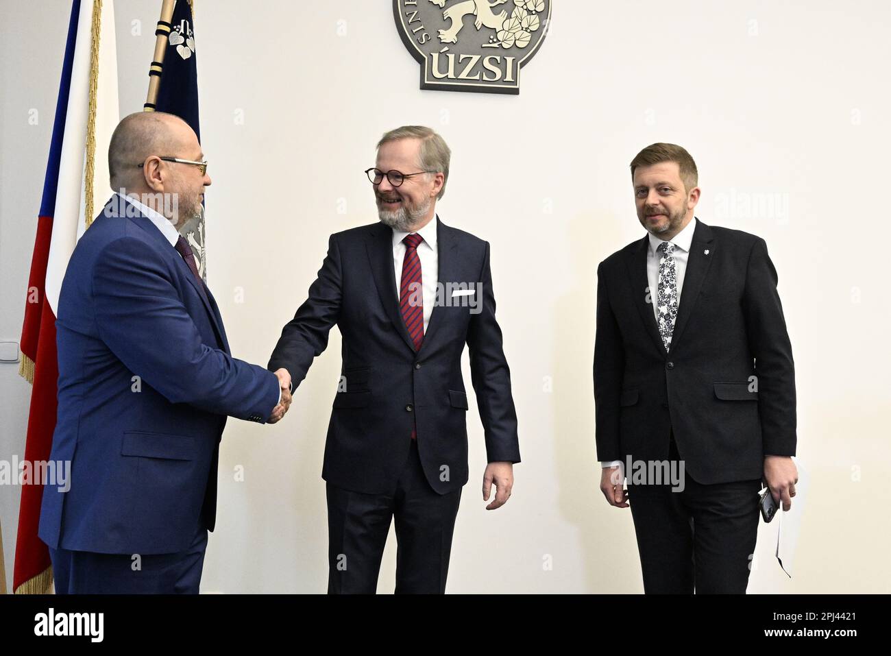 Prague, Czech Republic. 31st Mar, 2023. L-R UZSI chief Vladimir Posolda ...