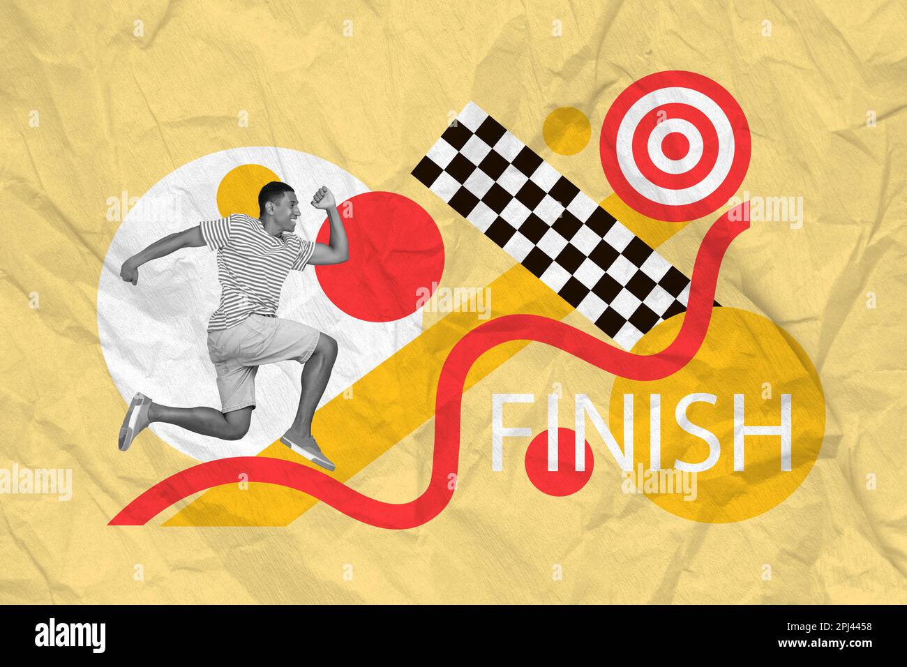 Creative picture template collage of fun young guy run fast rush ...