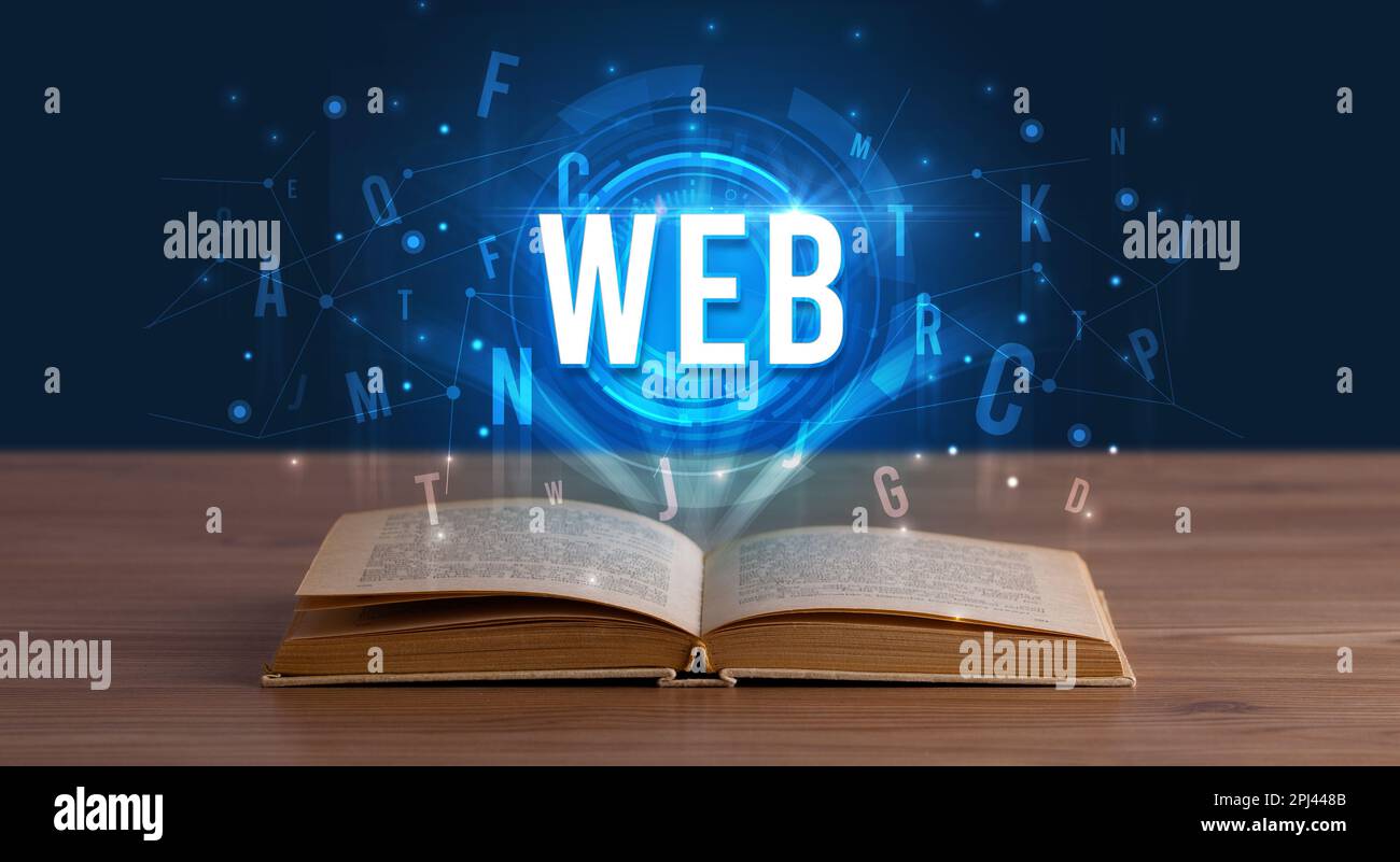 Technology abbreviation coming out from an open book Stock Photo - Alamy