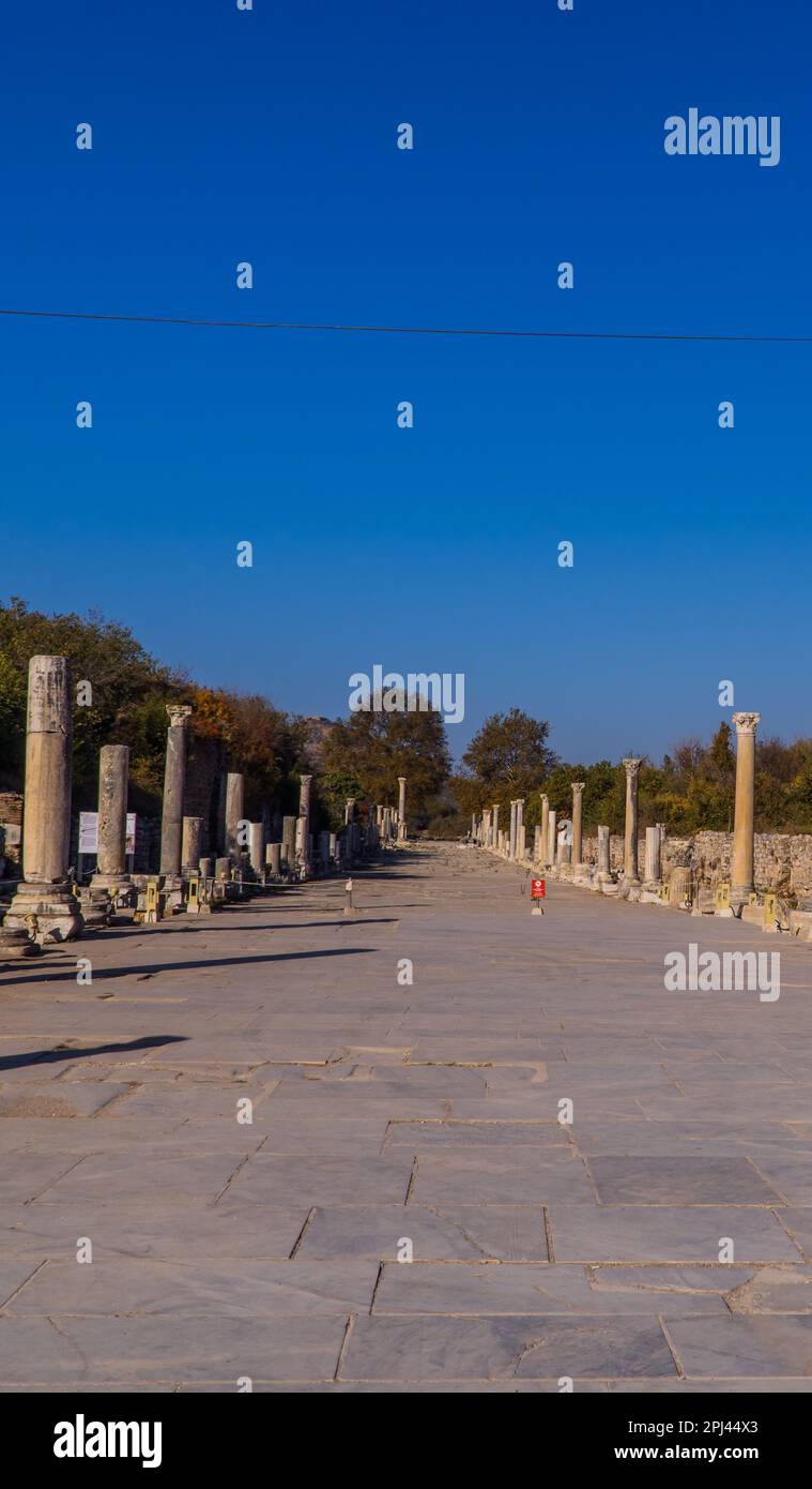 An open sidewalk area is seen in front of a structure featuring ornate ...