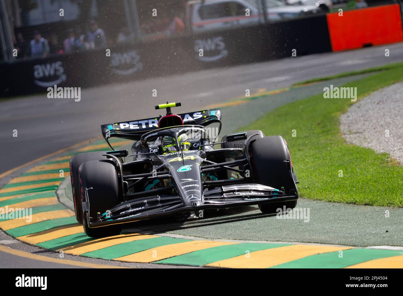 Melbourne, Australia, 31 March, 2023. Lewis Hamilton (44) driving for ...