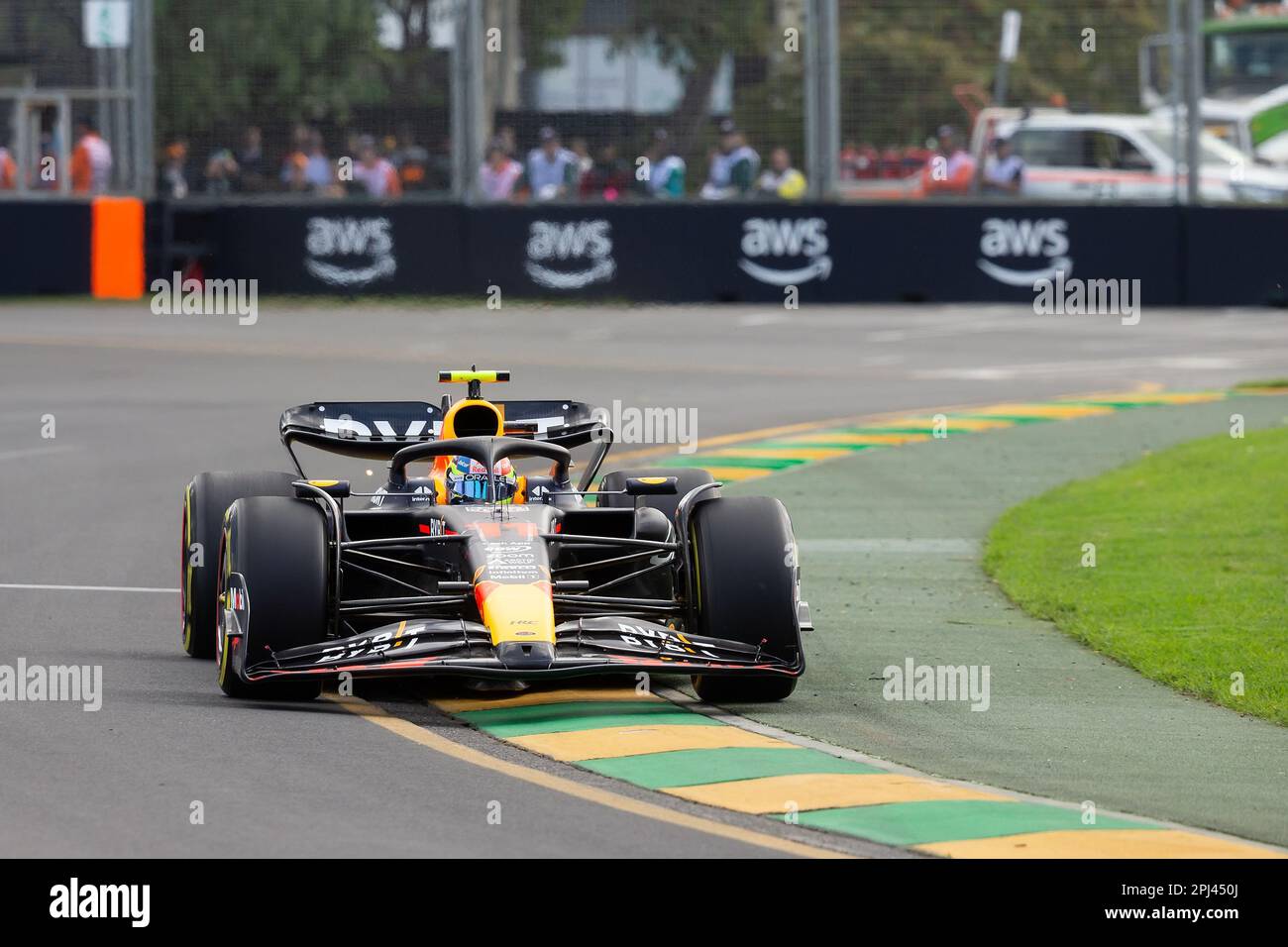 Melbourne, Australia, 31 March, 2023. Sergio Perez (11) driving for ...