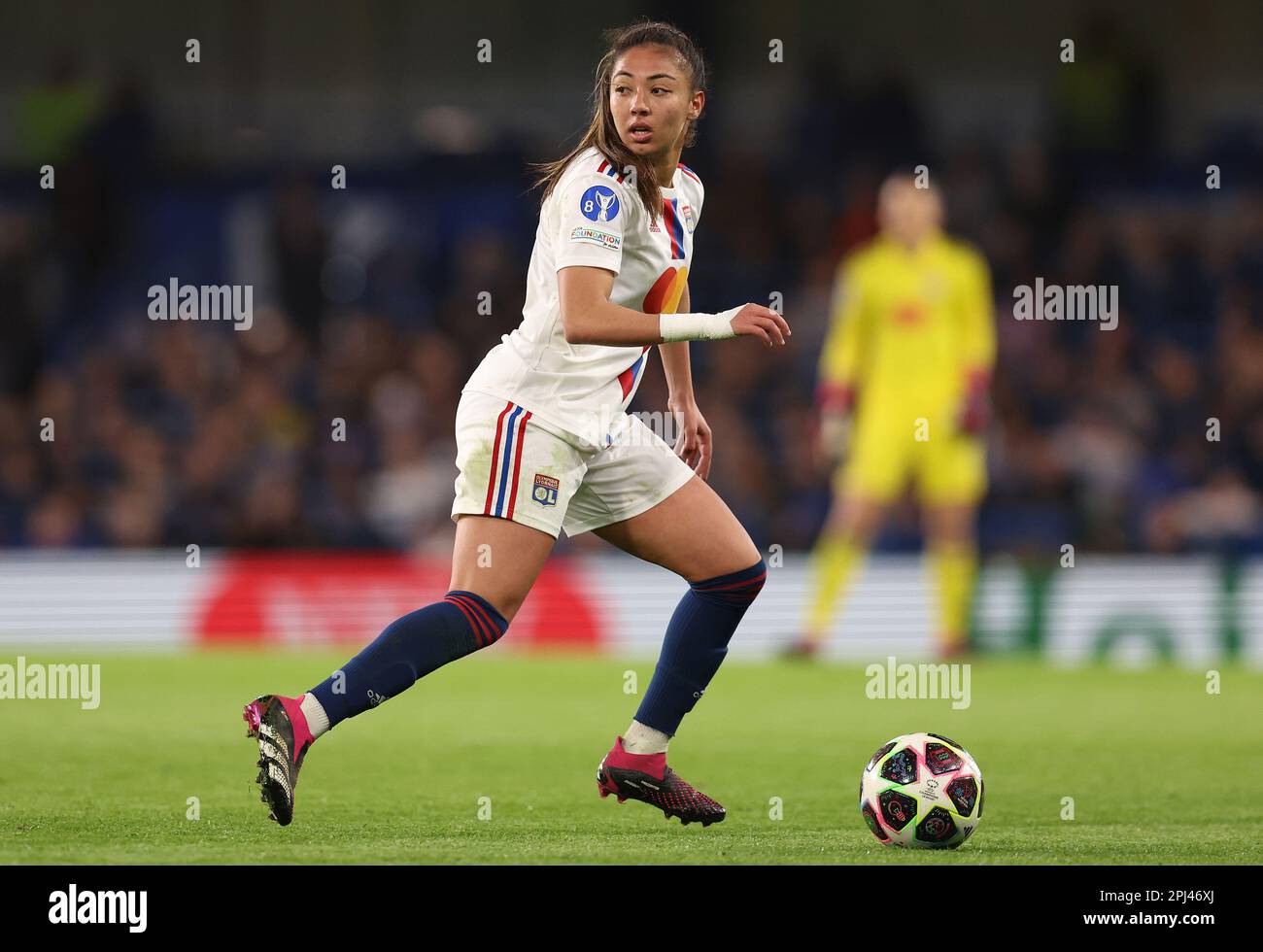 London, UK. 30th Mar, 2023. Selma Bacha of Olympique Lyon during the ...