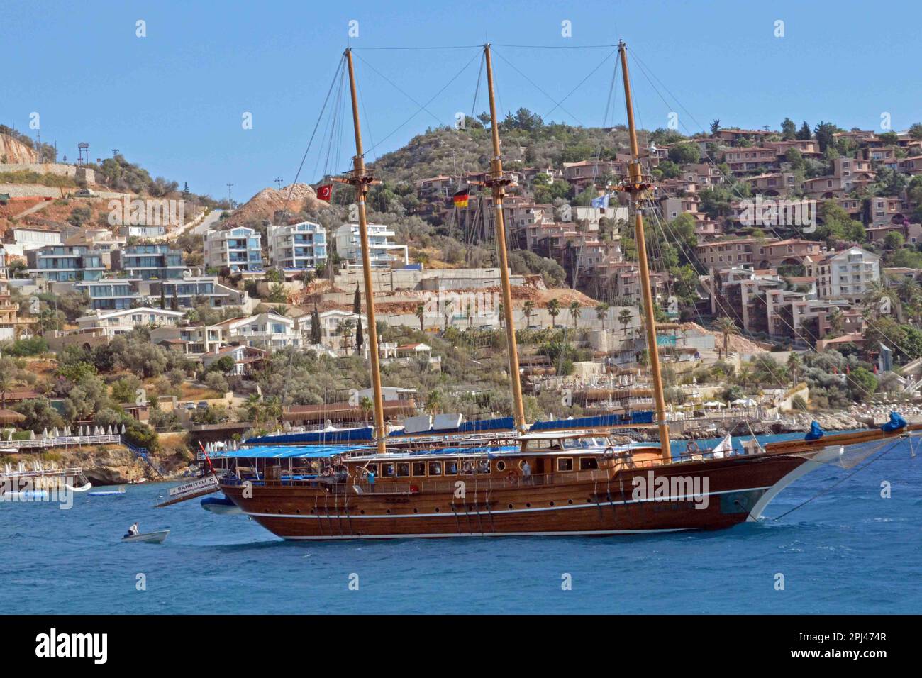 Turkey, Antalya, Lycia, Kalkan: Turkish sailing ship "Bahriyeli C ...
