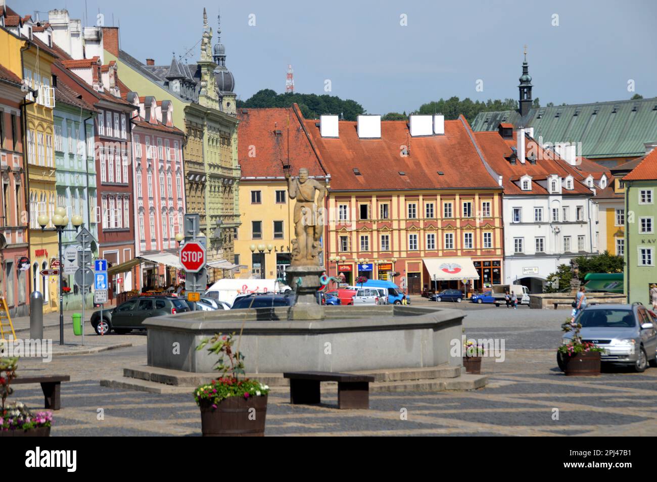Czech Republic, Cheb: King Jiri (George) von Podebrady Square, with ...