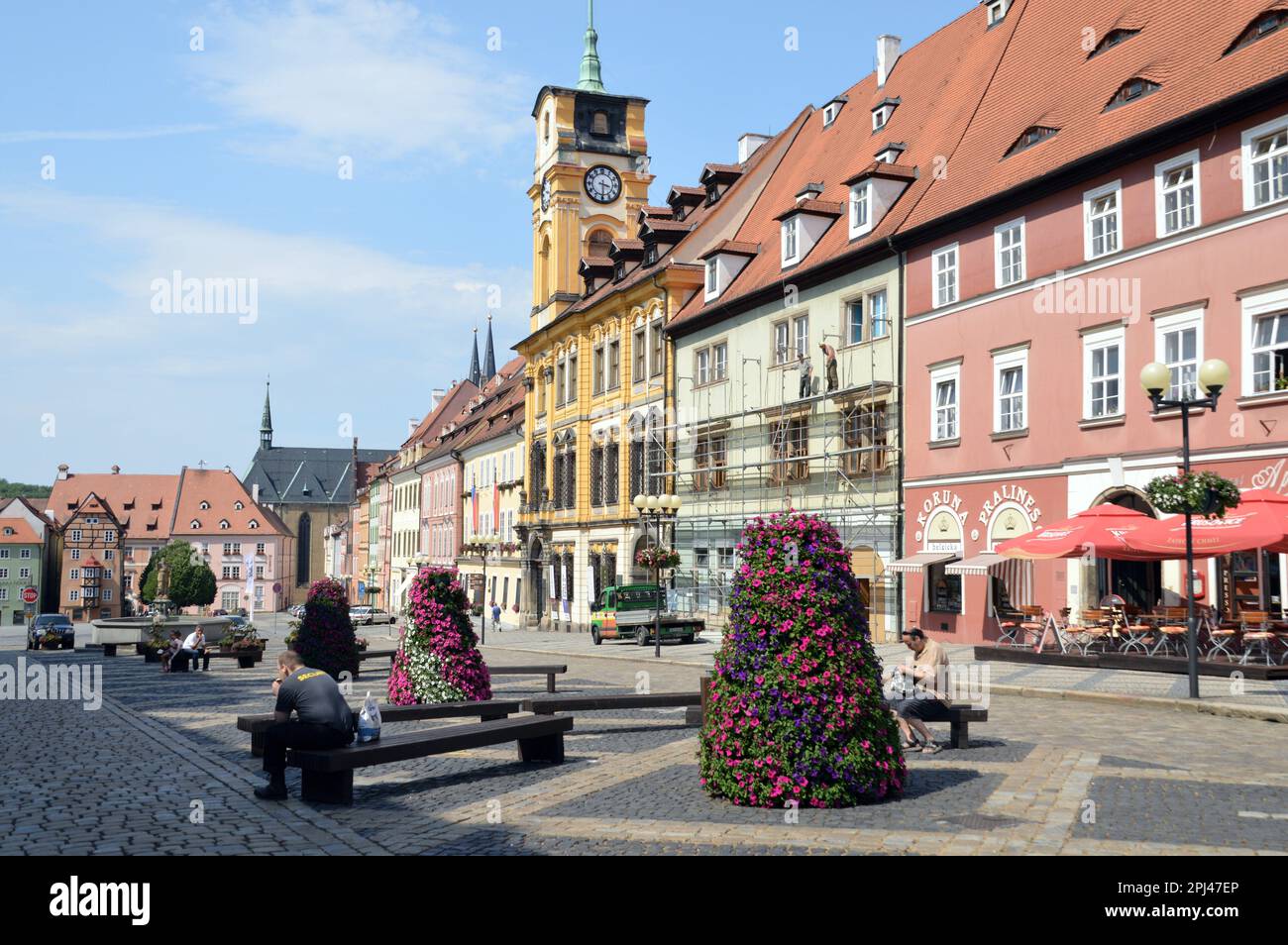 Czech Republic, Cheb: King Jiri (George) von Podebrady Square, with New ...