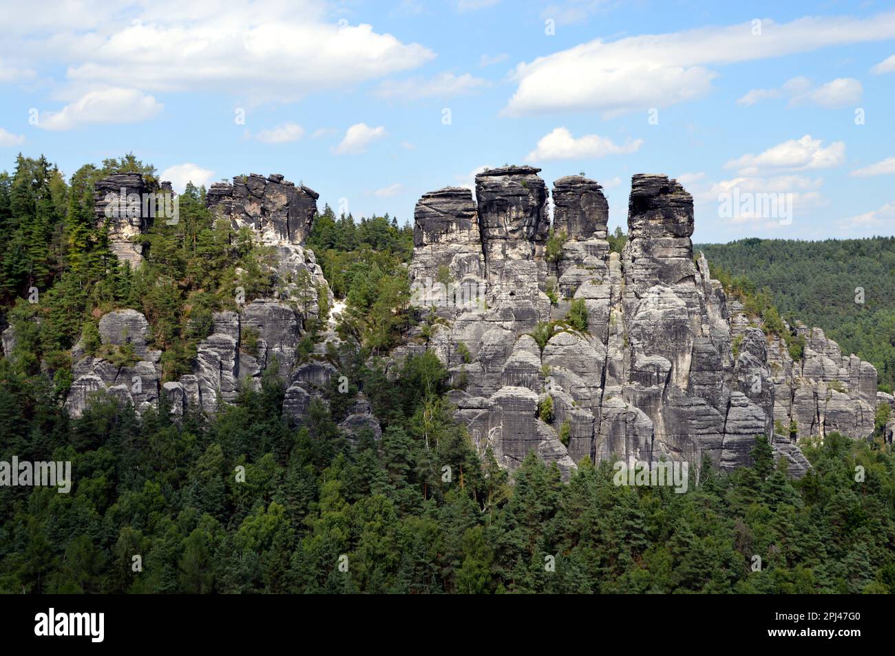 Germany, Swiss Saxony (Sächsische Schweiz): spectacular sandstone rock ...