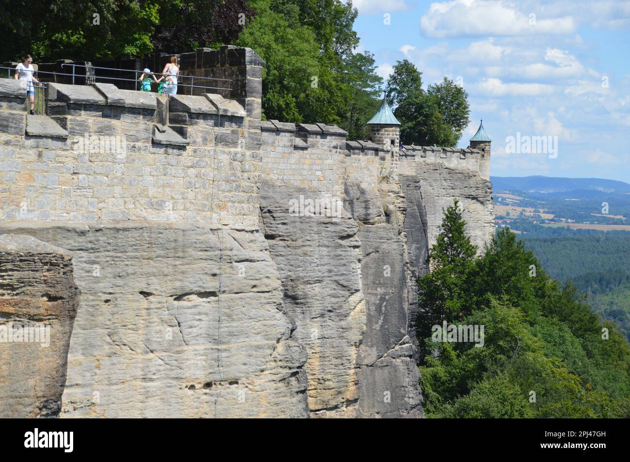 Germany, Swiss Saxony (Sächsische Schweiz): defence towers on the ...