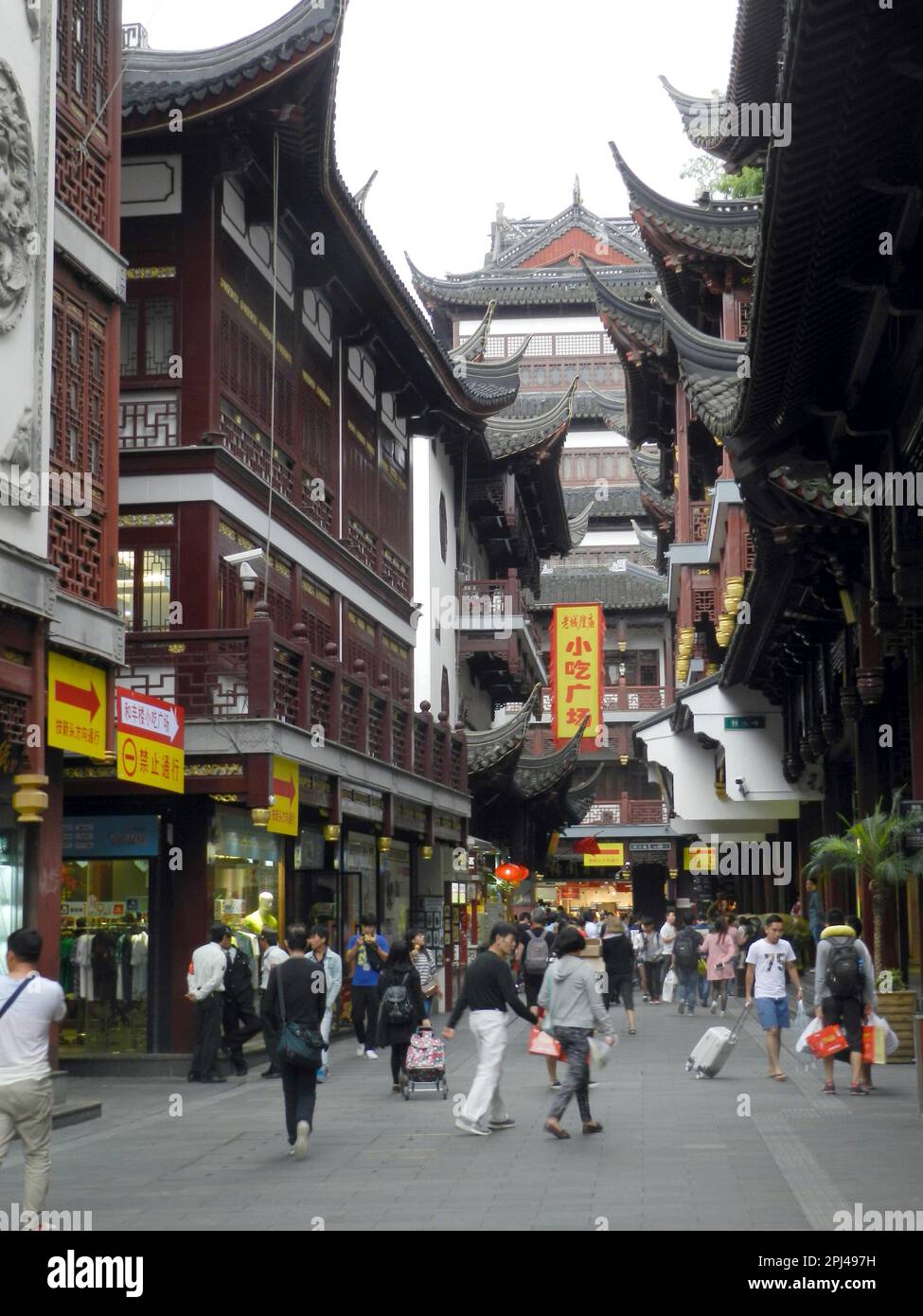 People's Republic of China, Shanghai: traditional buildings with wooden ...