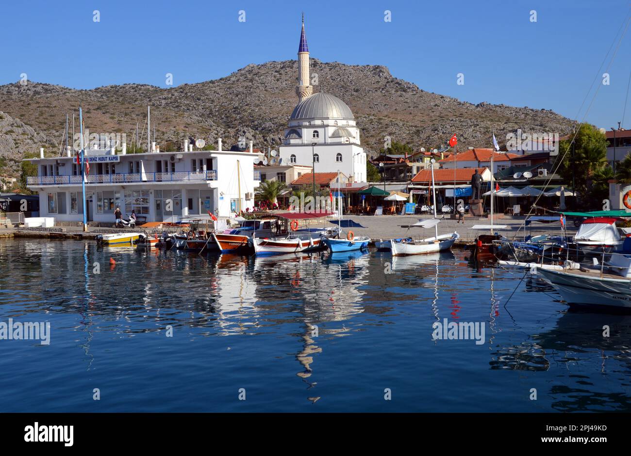 Turkey, Resadiye Peninsula, Bozburun: the jetty and harbourmaster's ...