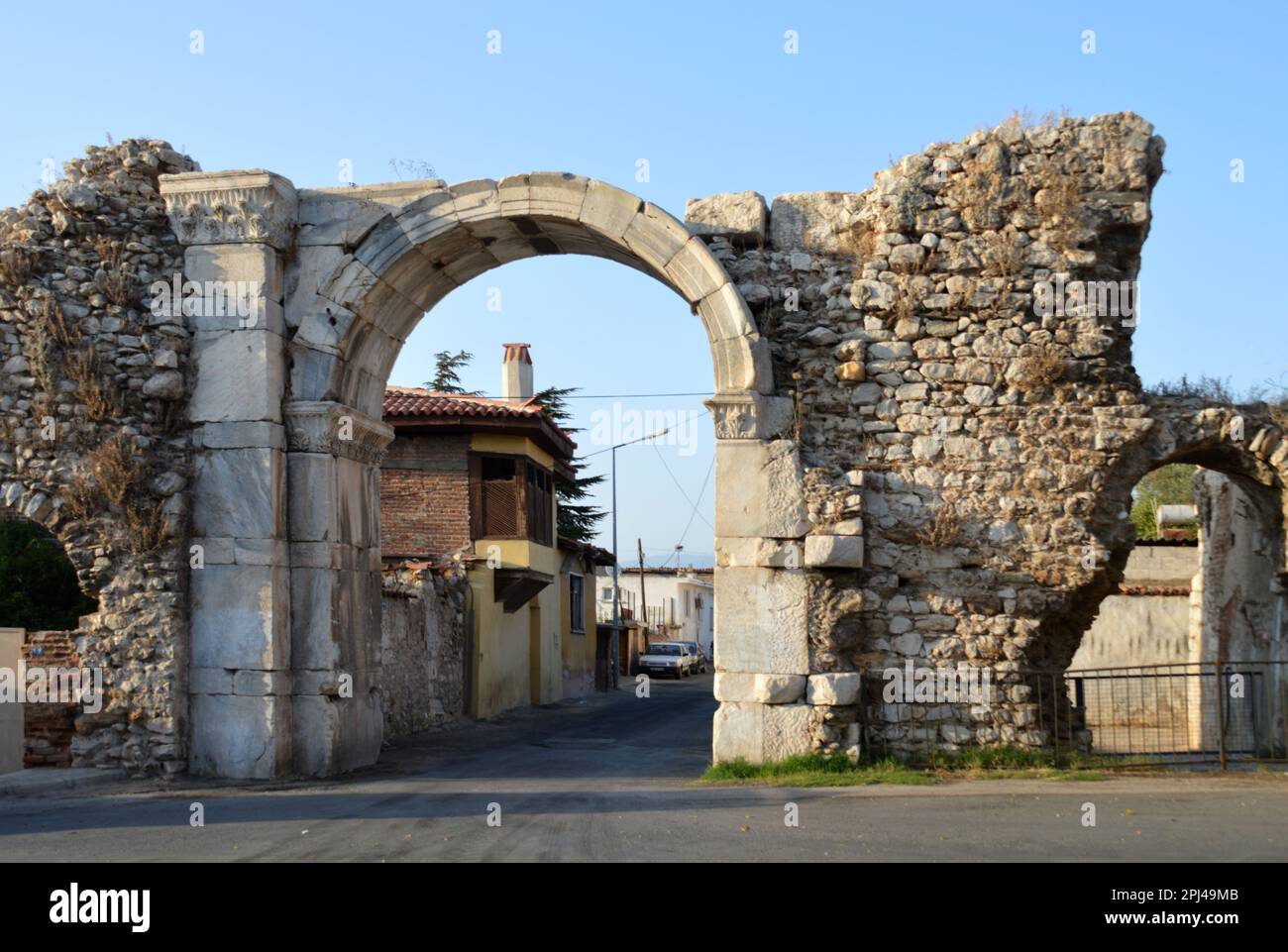 Turkey, Mugia Province, Milas: an arched Roman gate, originally part of ...