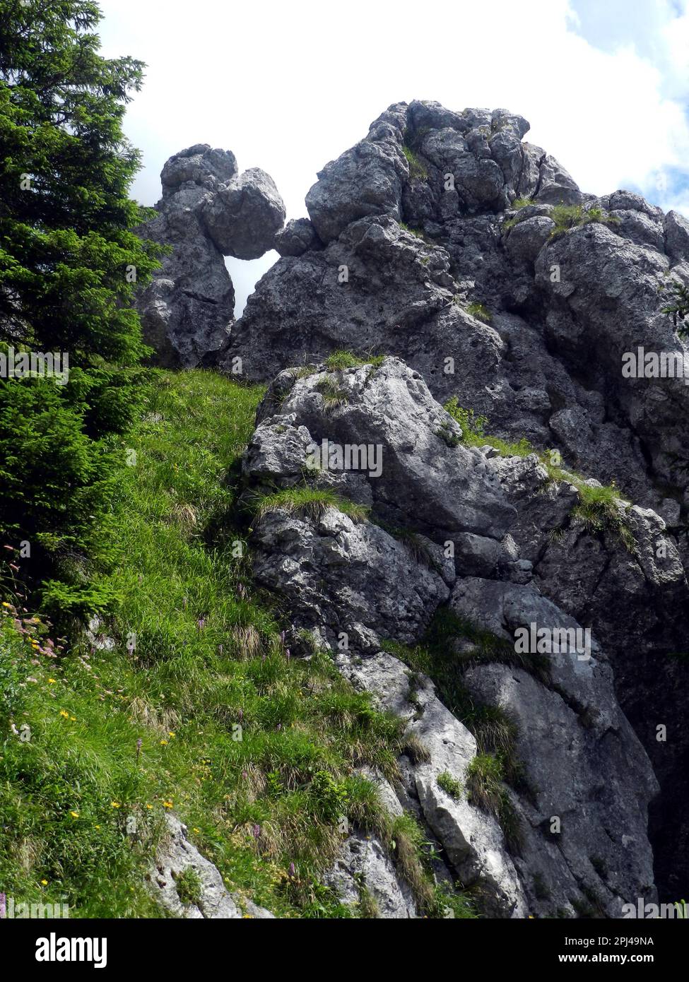 Germany, Upper Bavaria, Bad Wiessee: strange rock formations ...