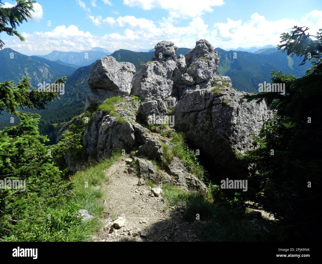 Germany, Upper Bavaria, Bad Wiessee: strange rock formations on the ...