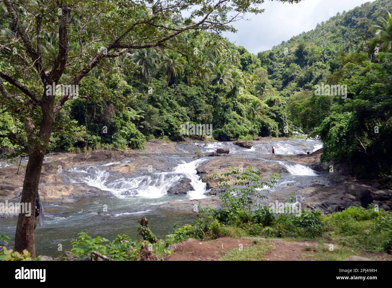 The Philippines, Samar Island: the lower reaches of Bangon Waterfalls ...