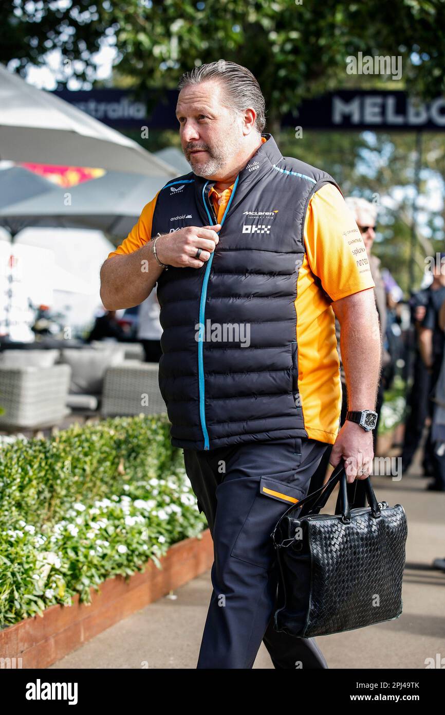 Melbourne, Australia. 31st Mar, 2023. Zak Brown (USA, McLaren F1 Team ...