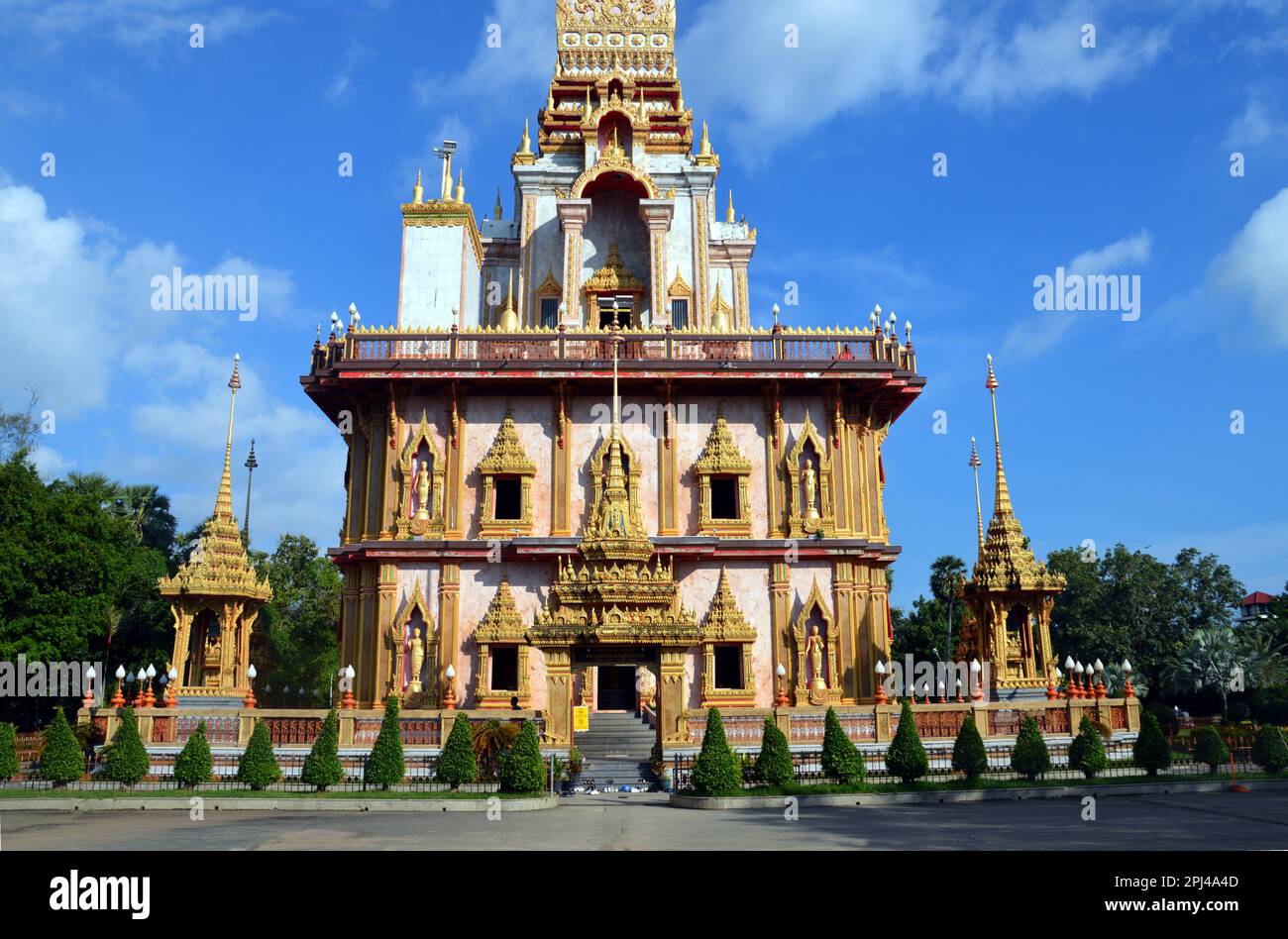 Thailand, Phuket Island: Wat Chaiyathararam (Wat Chalong), dedicated to ...