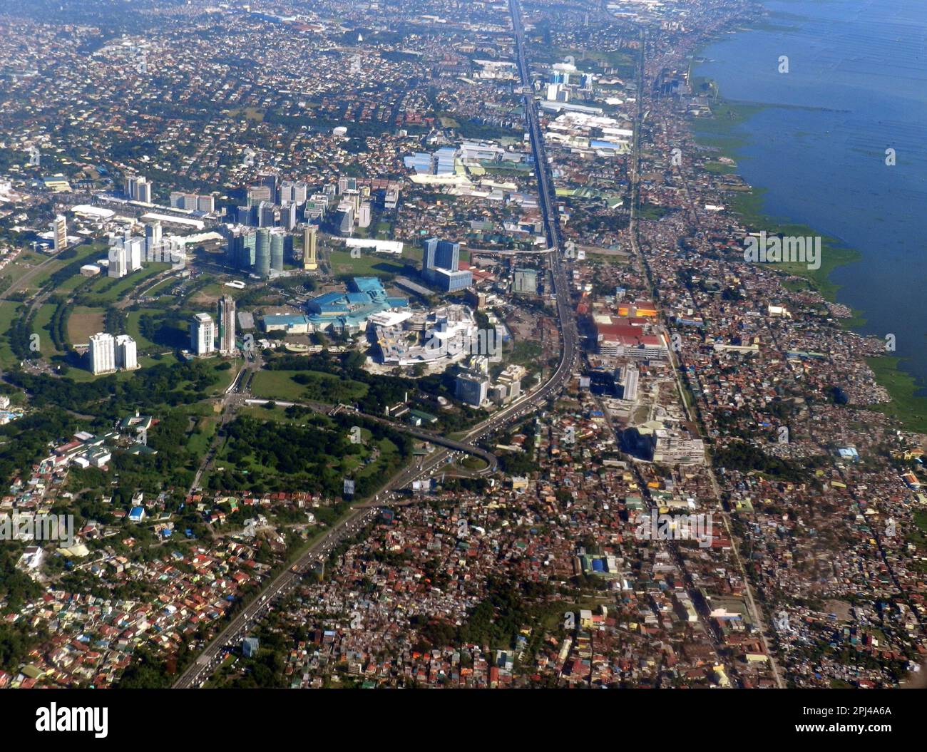 The Philippines, Luzon: aerial view of the well-developed coastal ...