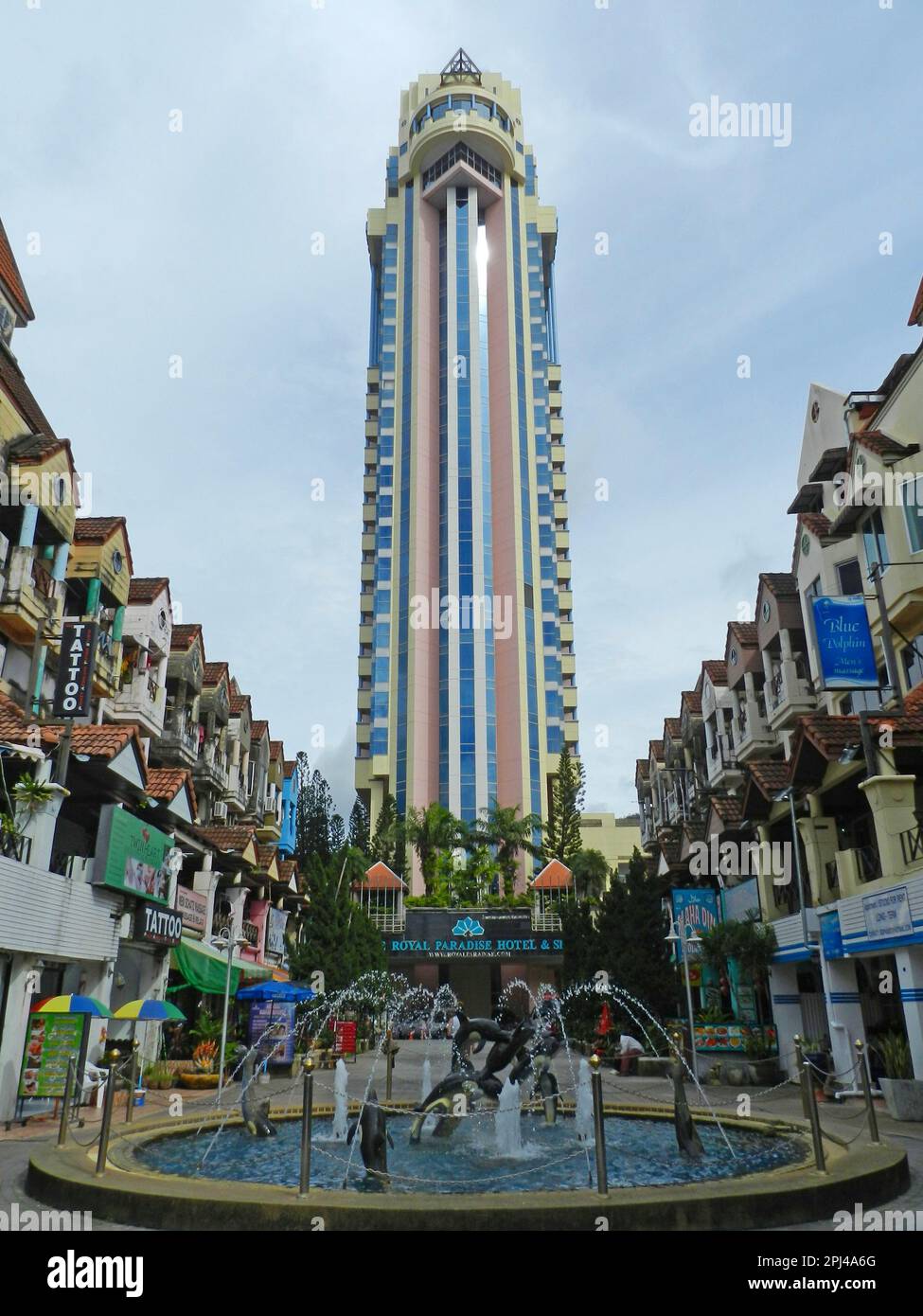 Thailand, Phuket Island, Patong Beach: Royal Paradise Hotel and Spa Tower seen from the ...