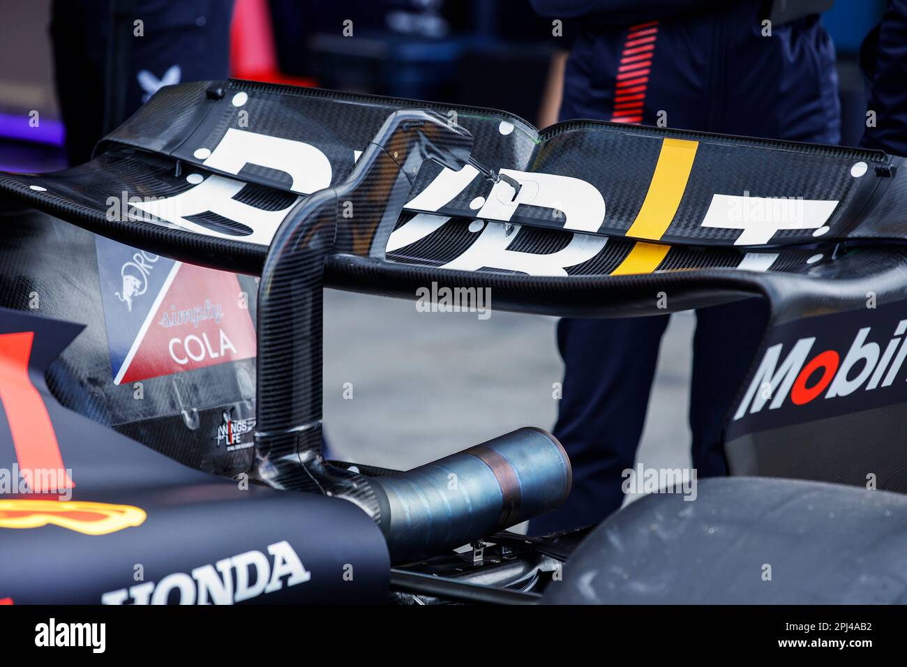 Melbourne, Australia. 31st Mar, 2023. Red Bull Racing RB19 rear wing ...