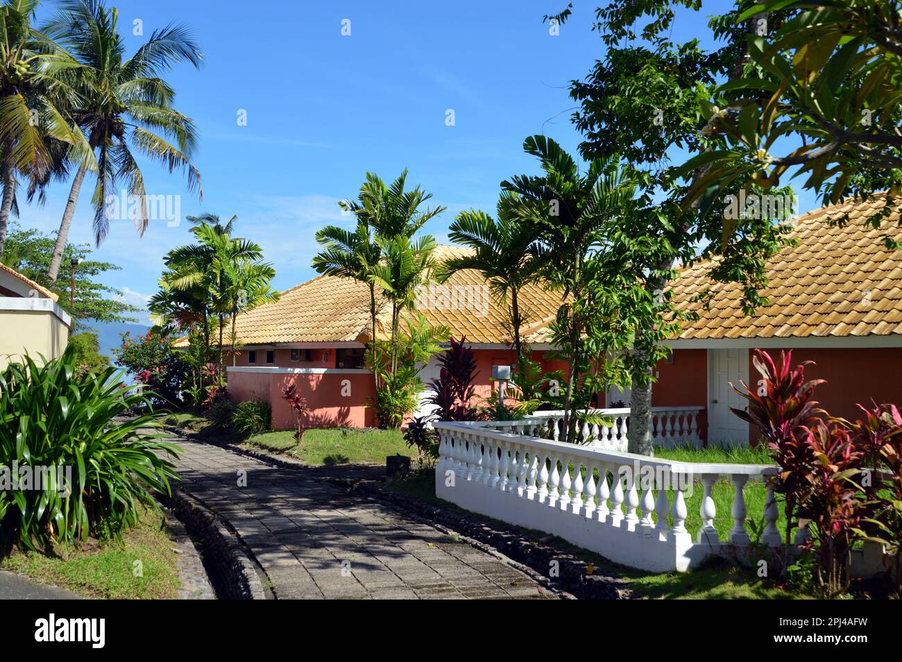 The Philippines, Leyte, Tacloban: holiday bungalows in the grounds of ...