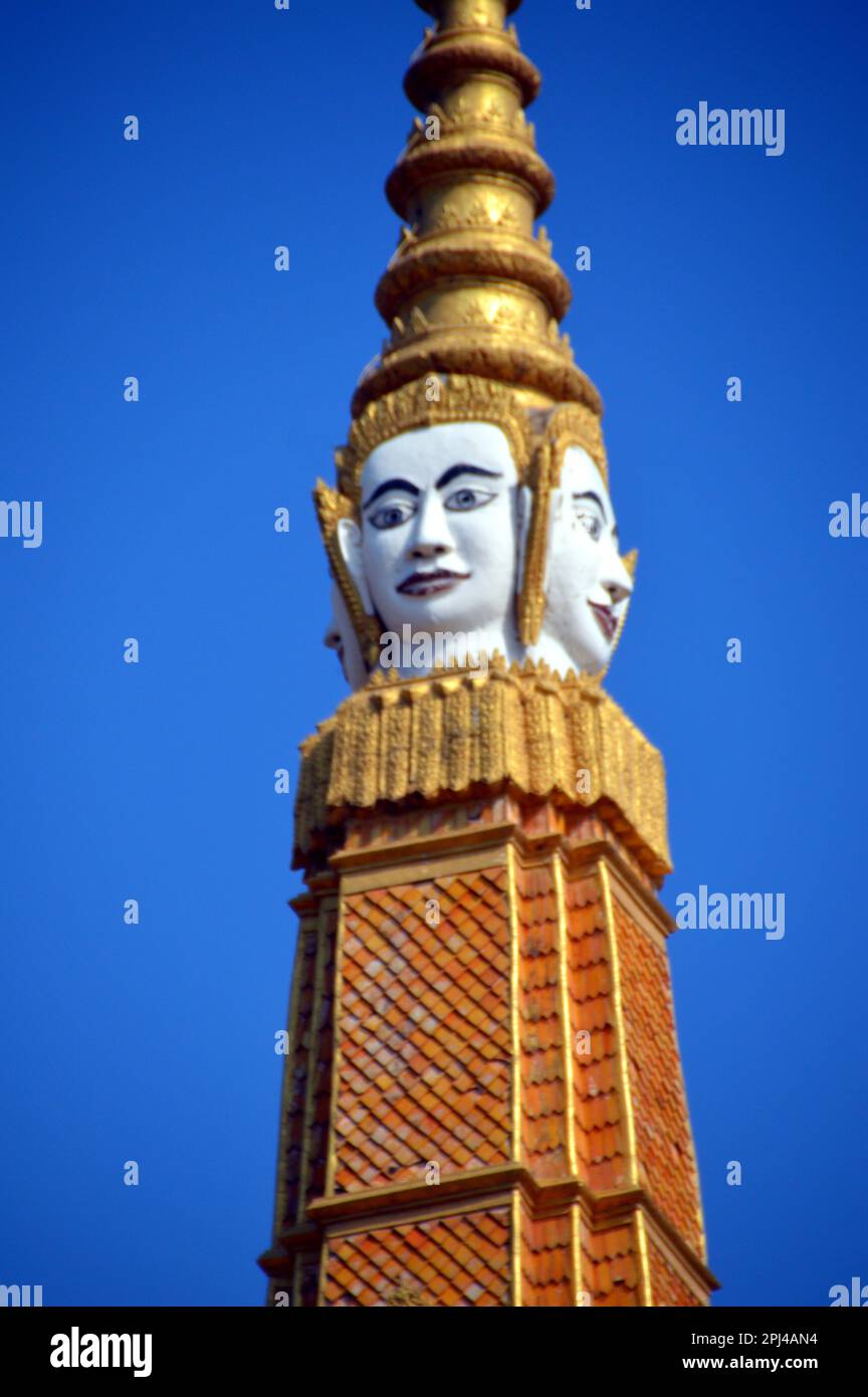 Cambodia, Phnom Penh: the face on the principal spire of the Throne ...