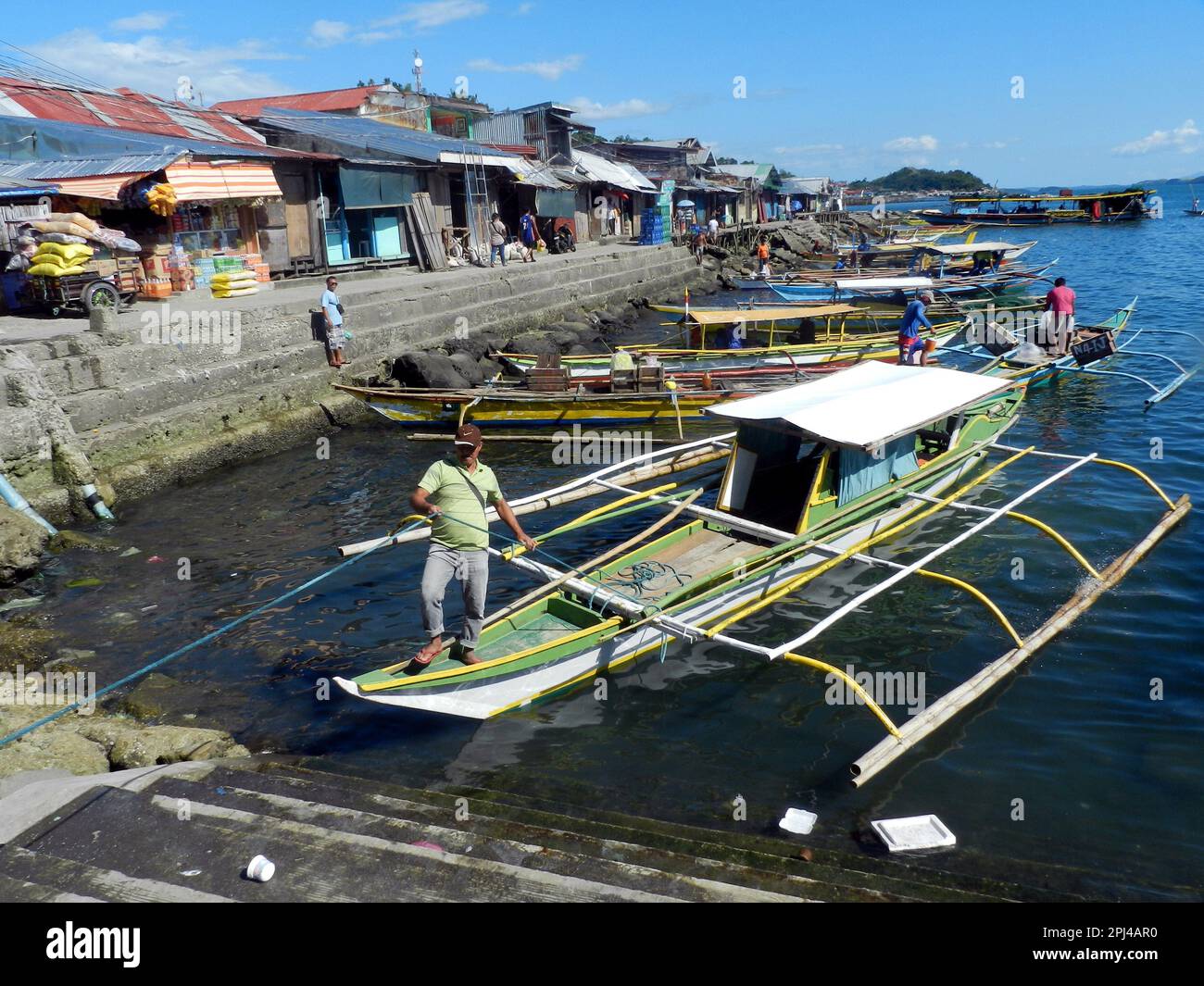 The Philippines, Samar Island, Catbalogan: traditional fishing boats ...