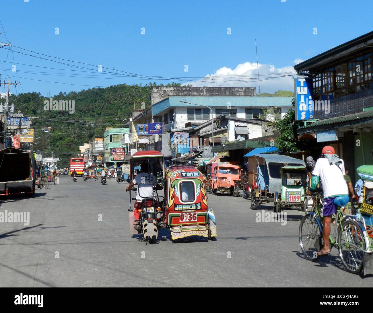 The Philippines, Samar Island, Catbalogan: street scene, with colourful ...