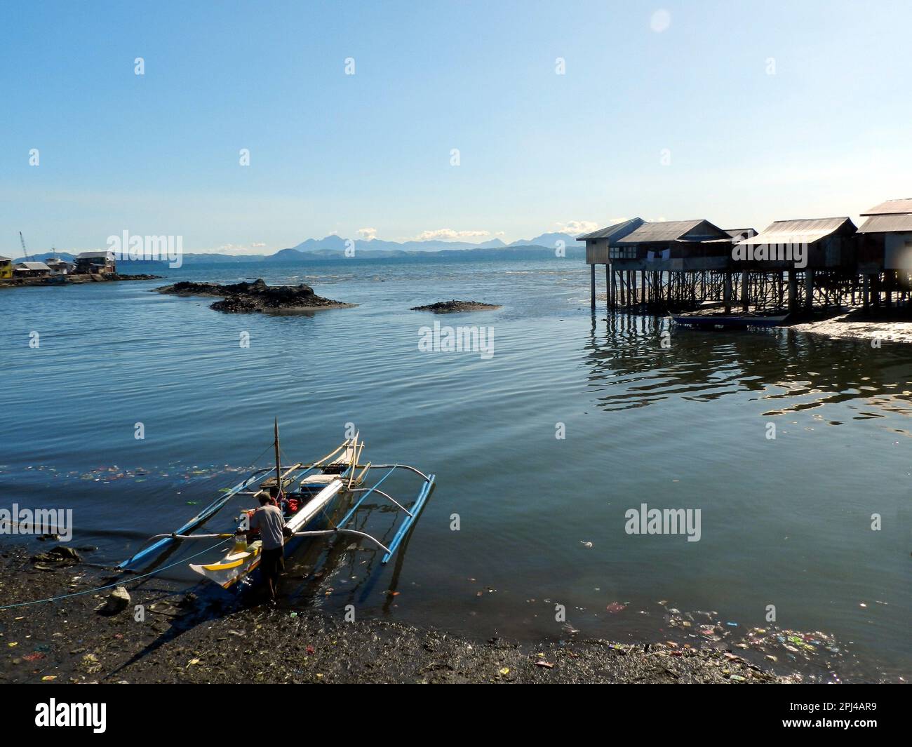 The Philippines, Samar Island, Catbalogan: distant view of neighbouring ...