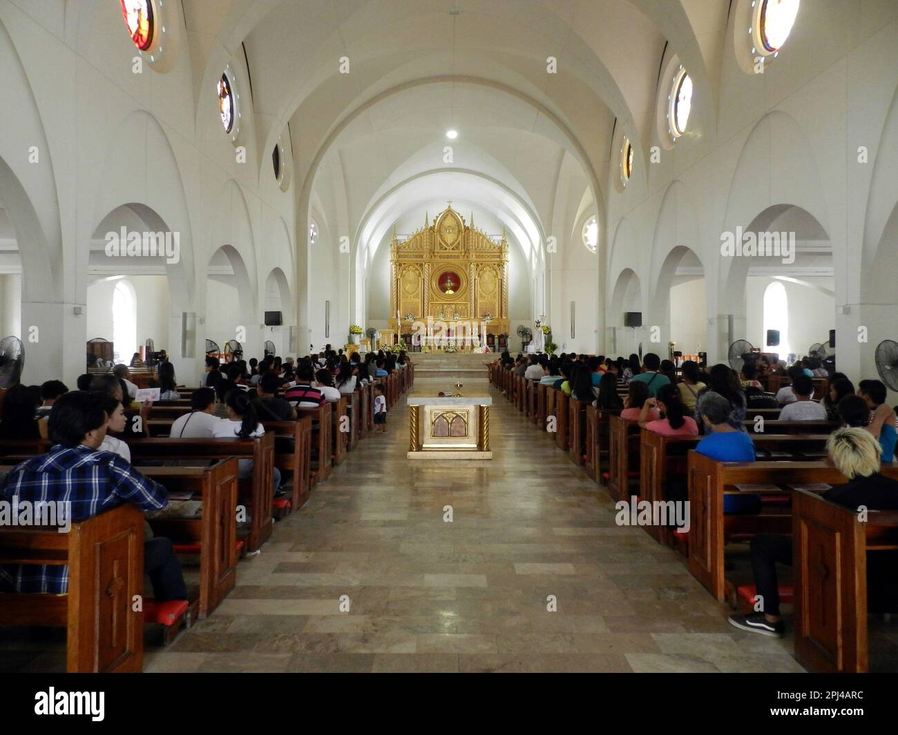The Philippines, Eastern Visayas, Leyte, Tacloban: interior of Catholic ...