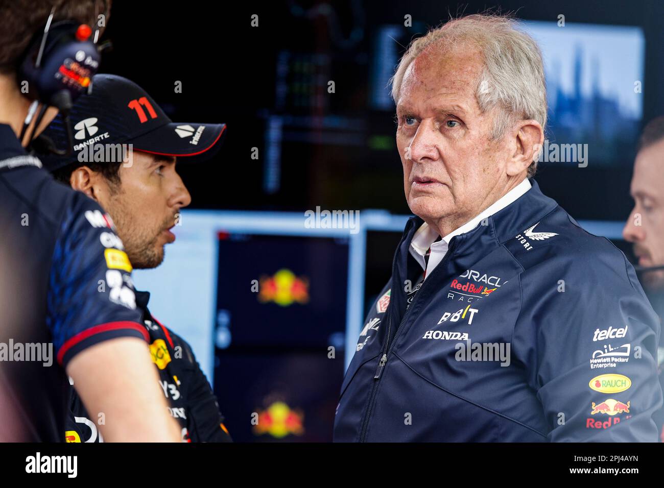 Melbourne, Australia. 31st Mar, 2023. #11 Sergio Perez (MEX, Oracle Red Bull Racing), Dr. Helmut ...