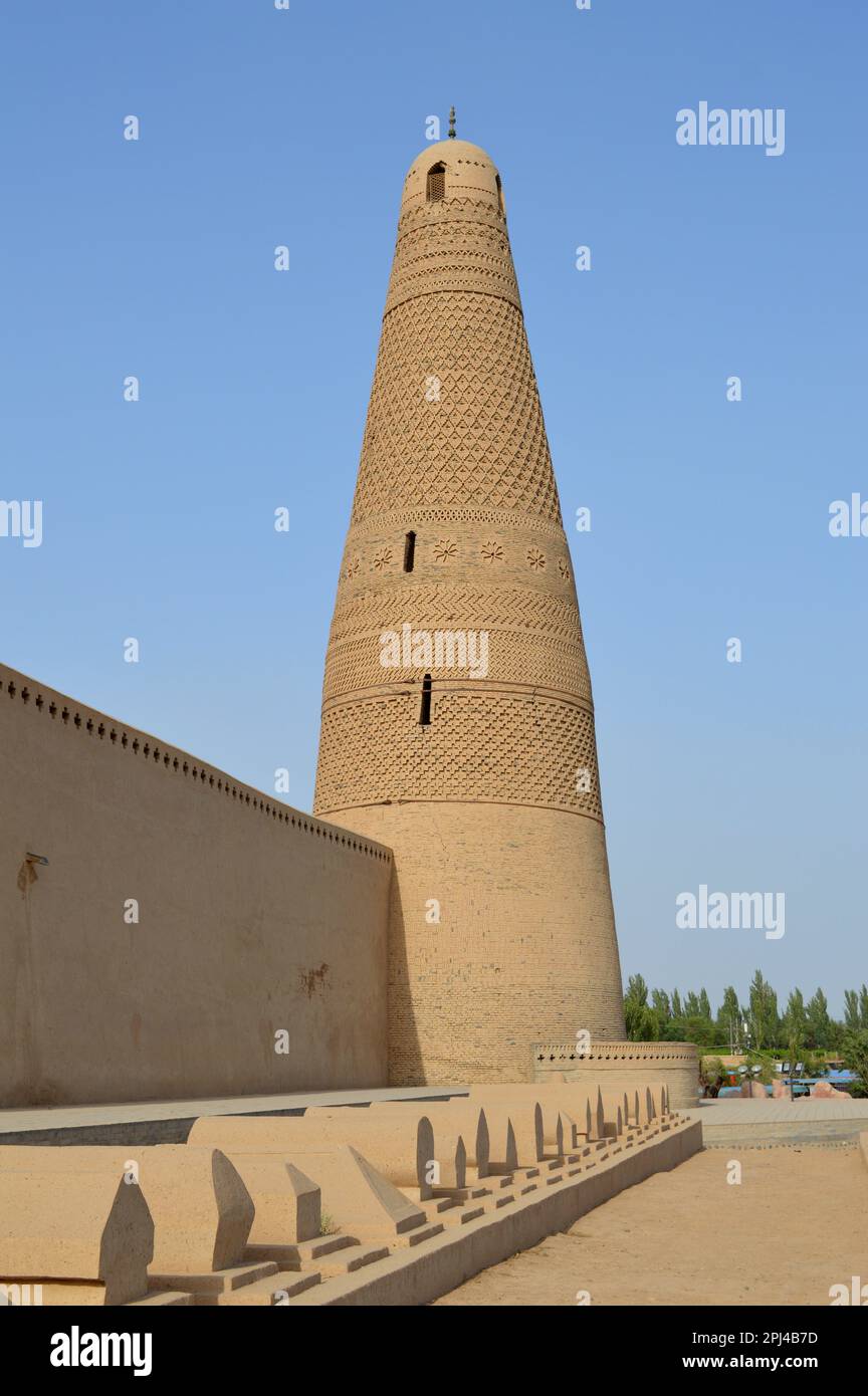 People's Republic of China, Xinjiang Province, Turpan: the Emin minaret ...