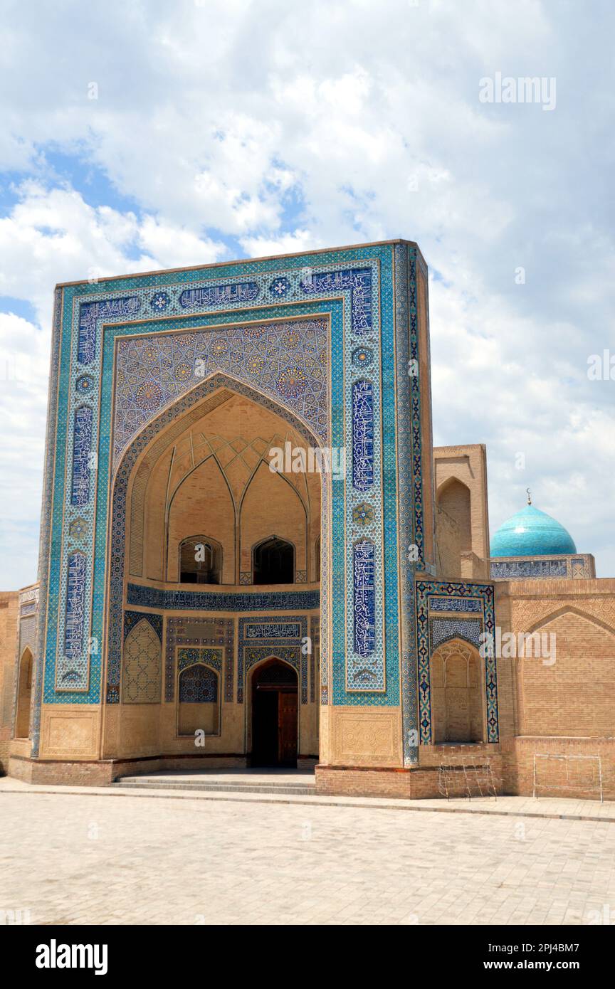 Uzbekistan, Bukhara: Kalyan Mosque, facade and iwan of the Main ...