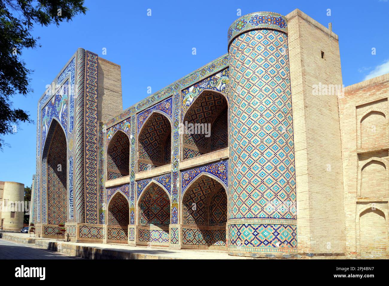 Uzbekistan, Bukhara: the Nodir Divan-Begi madrasa, built in 1622, on ...