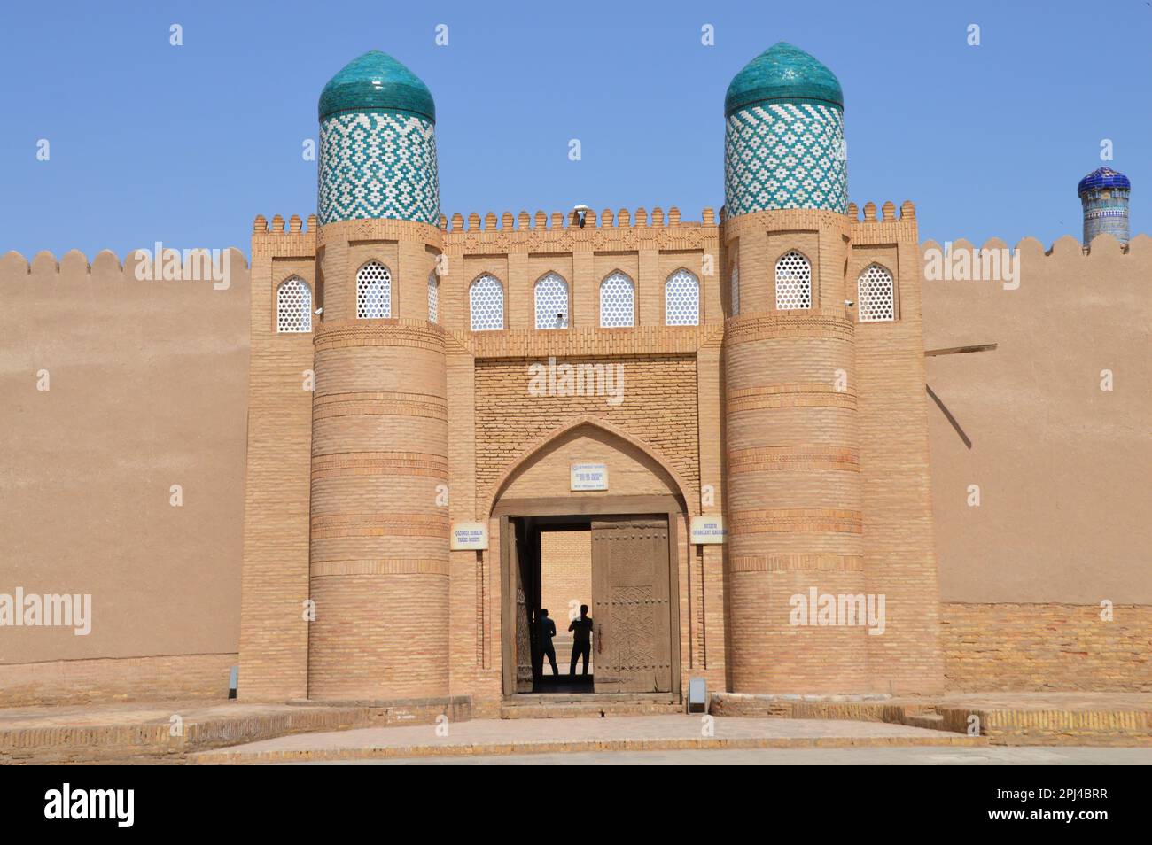 Uzbekistan, Province Khorezm, Khiva, a walled, desert city founded ...