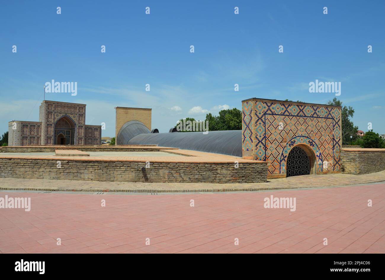Uzbekistan, Samarkand: the site of the former observatory of Amir Ulugh ...