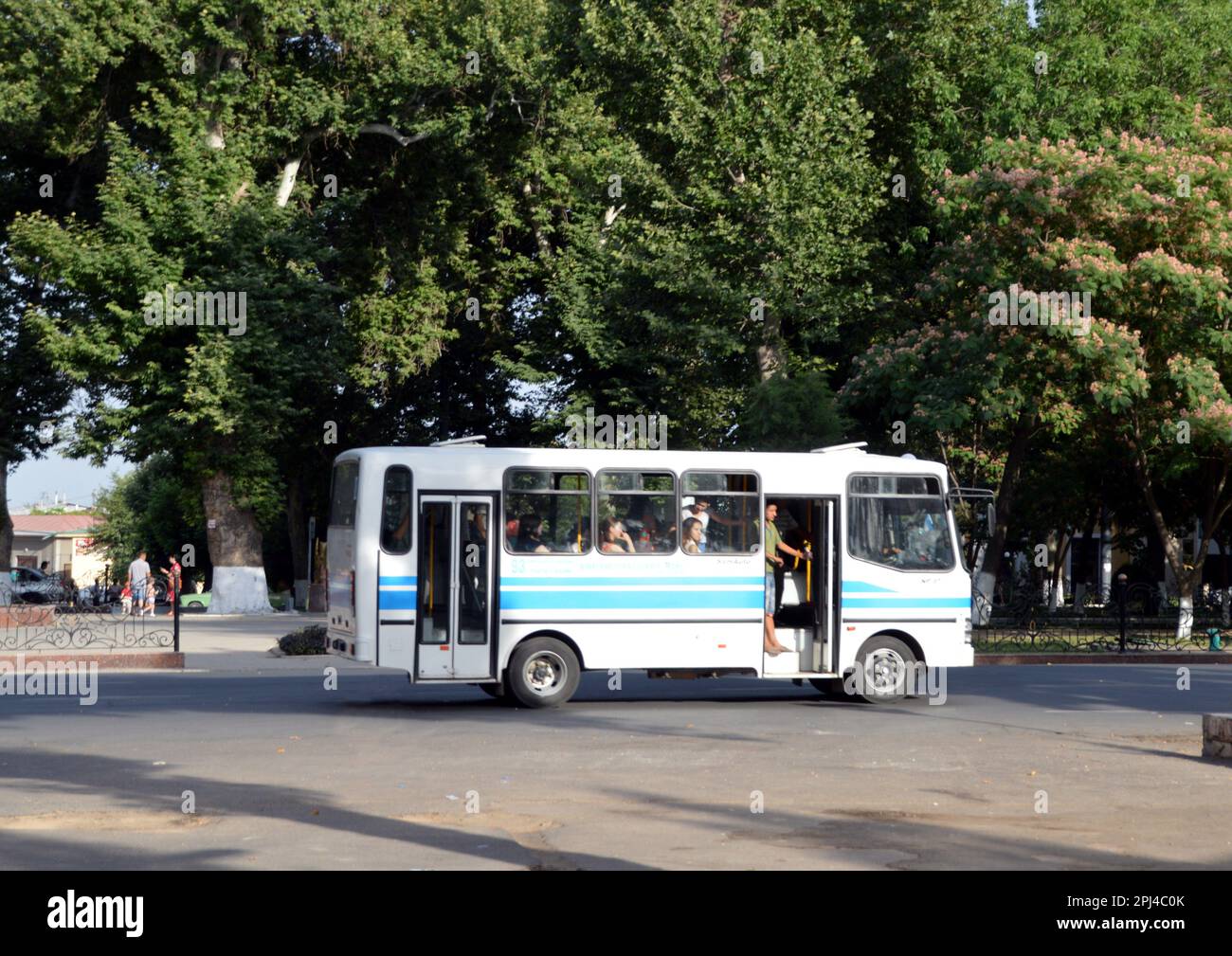 Uzbekistan, Samarkand: one of the local compact buses Stock Photo - Alamy