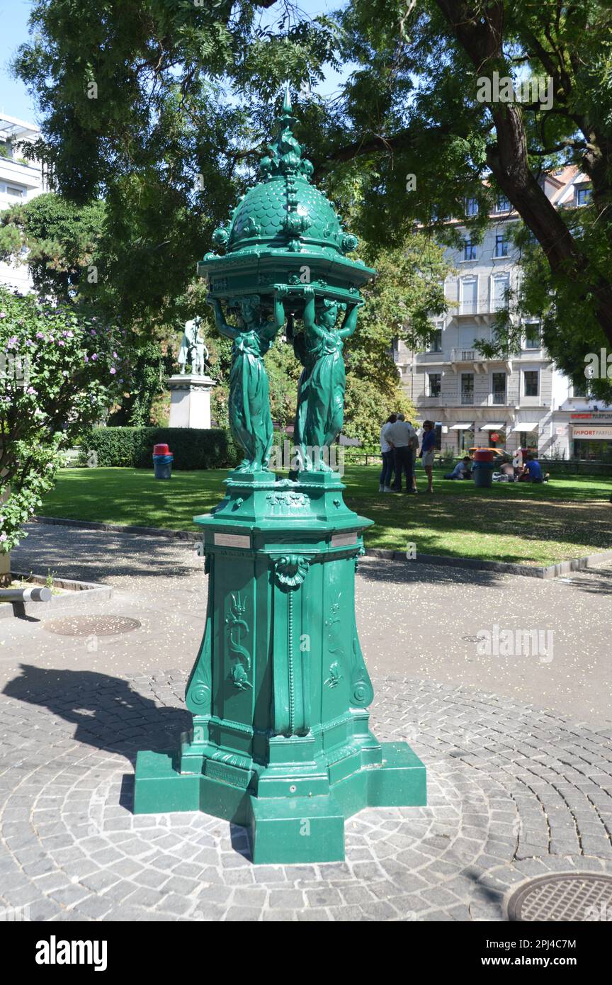 Switzerland, Zurich: cast iron monument brought from Paris in 1893 ...