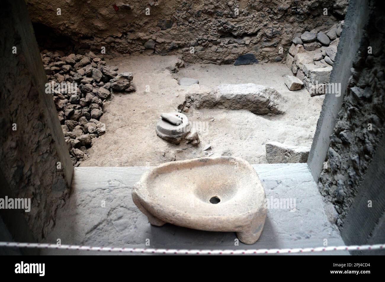 Greece, Island of Santorini: archeological excavations of a Minoan city ...