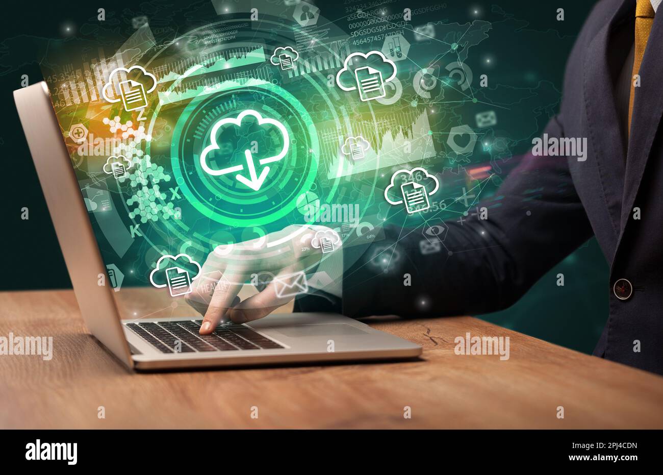 Business hand typing on a modern laptop Stock Photo - Alamy