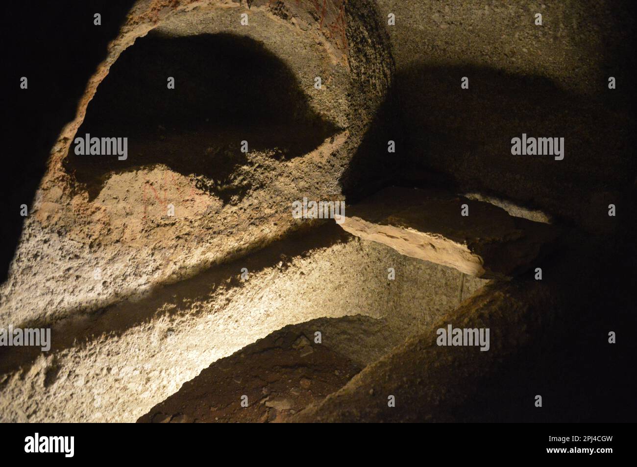 Greece, Island of Milos, Tripiti: early Christian catacombes, dating ...