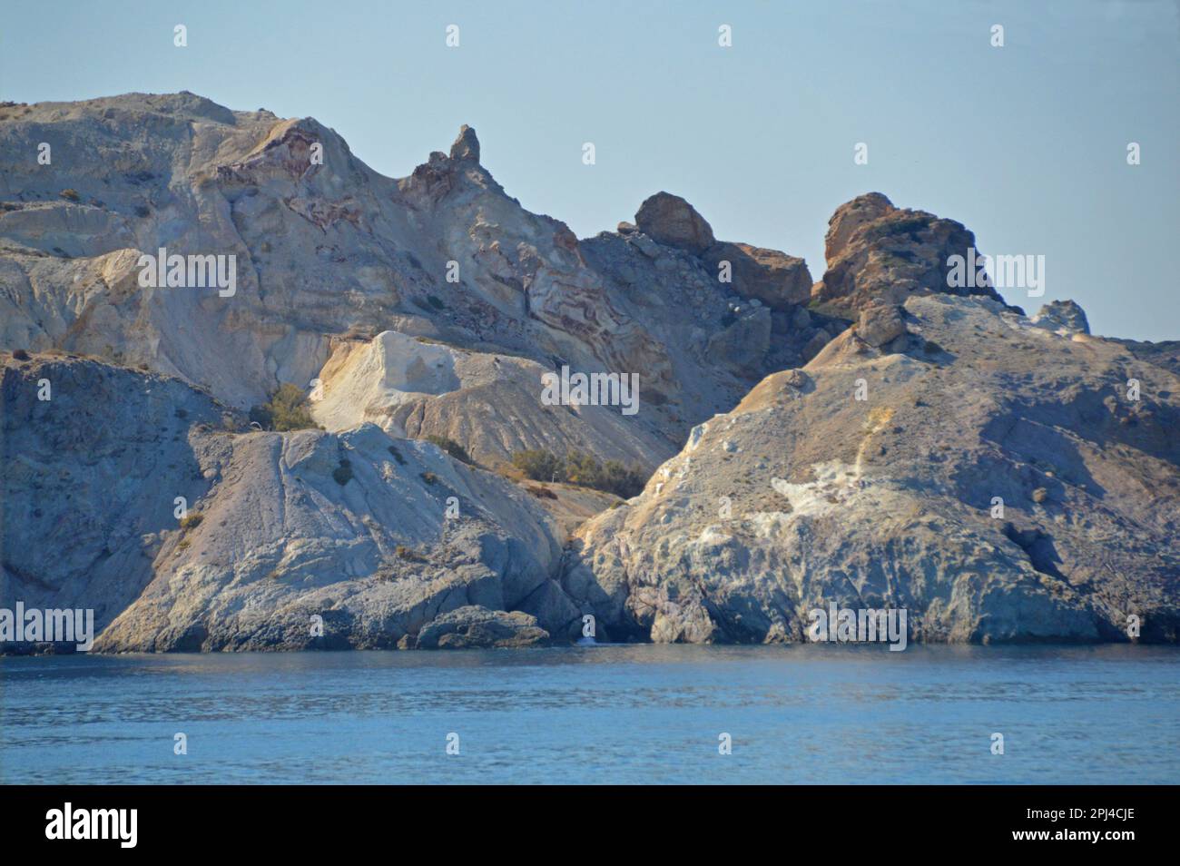 Greece, Island of Milos: the volcanic rocks at Mandrakia form bizarre ...