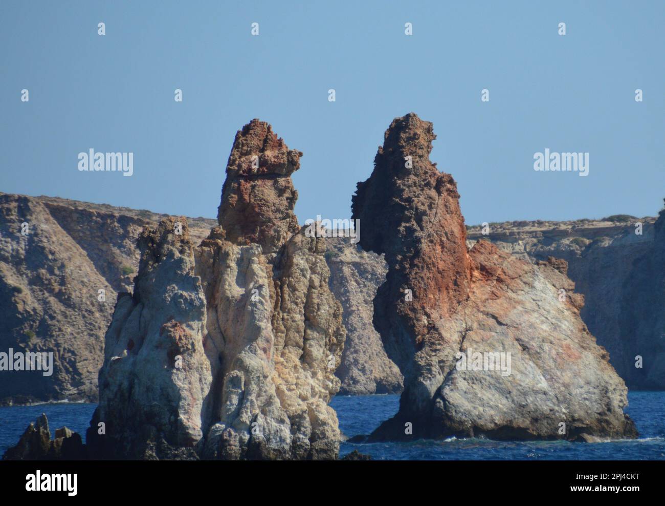 Greece, Island of Milos: the bizarre volcanic rock formations in the ...