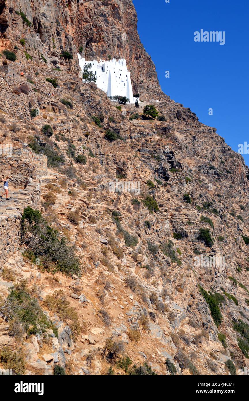 Greece, Island of Amorgos: the fortified monastery of Chozoviotissa ...