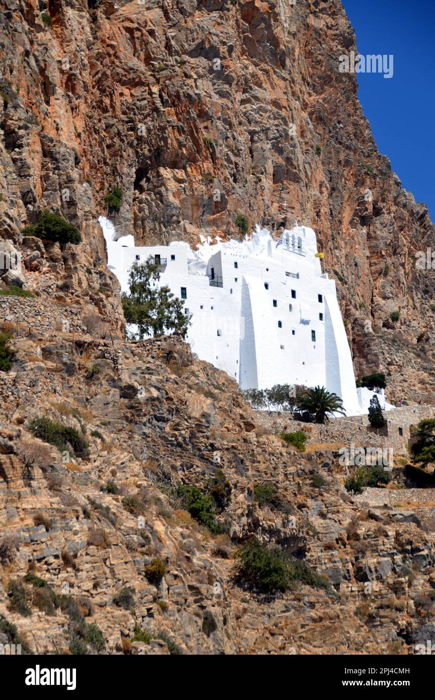 Greece, Island of Amorgos: the fortified monastery of Chozoviotissa ...
