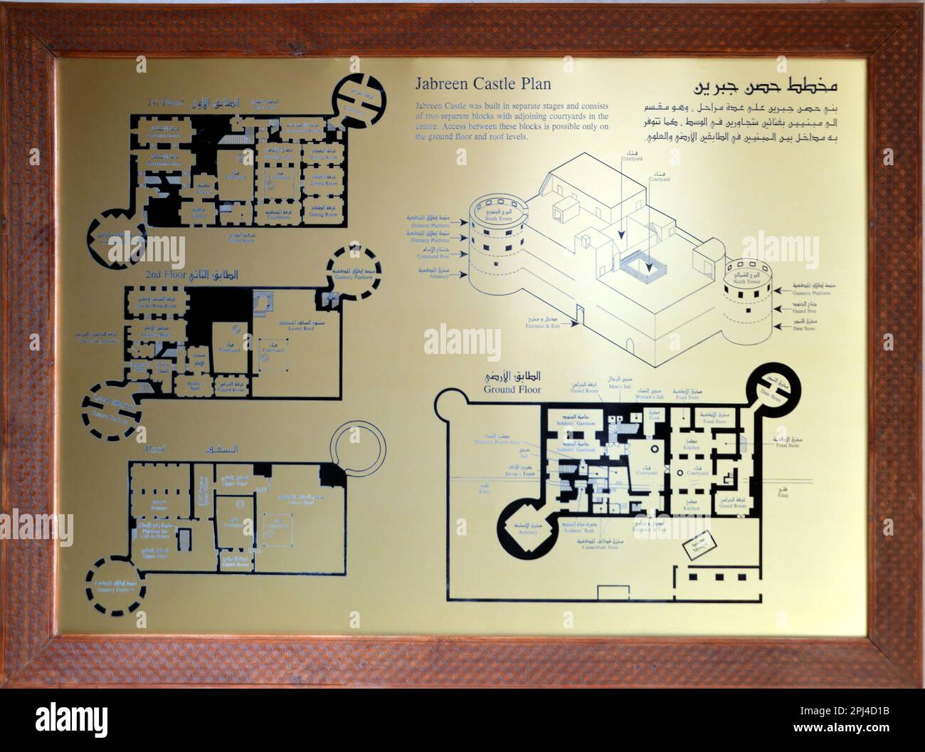 Oman, Jabrin: plan of Jabreen Castle (Gabrin Fort) which dates back to ...