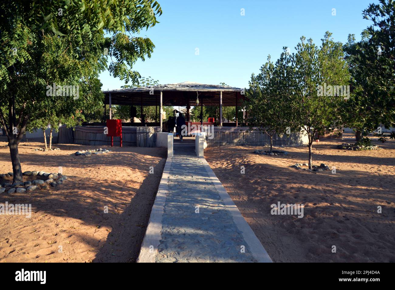 Oman, Sama Al Wasil Desert Camp: the central pavilion, a shady area for ...