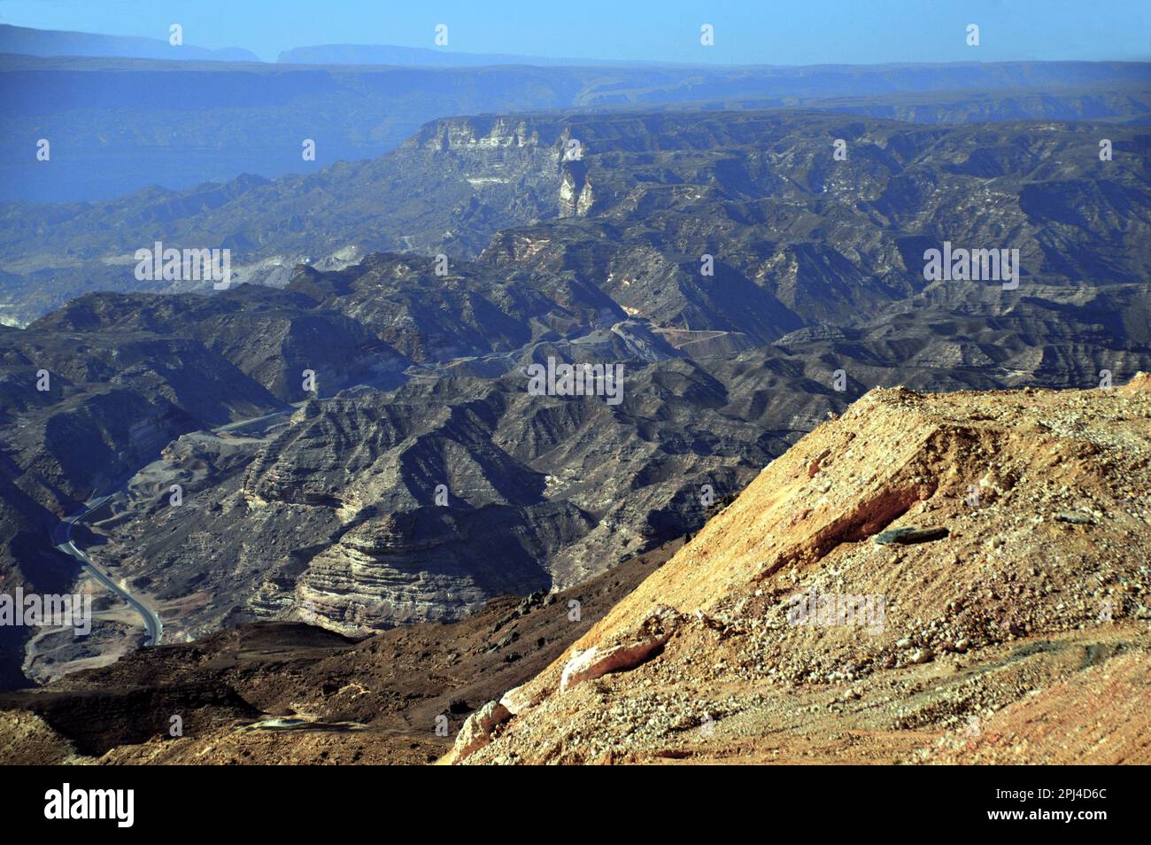 Oman: view of the south coast of Dhofar from the new road Stock Photo ...