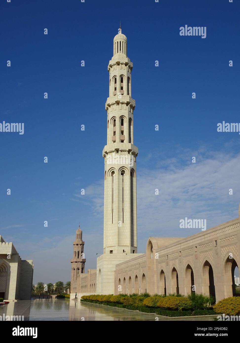 Oman, Muscat: the principal minaret of the Sultan Qaboos Grand Mosque ...